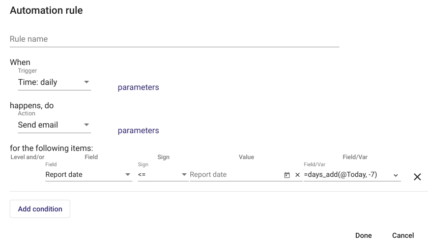 Configure automation rules